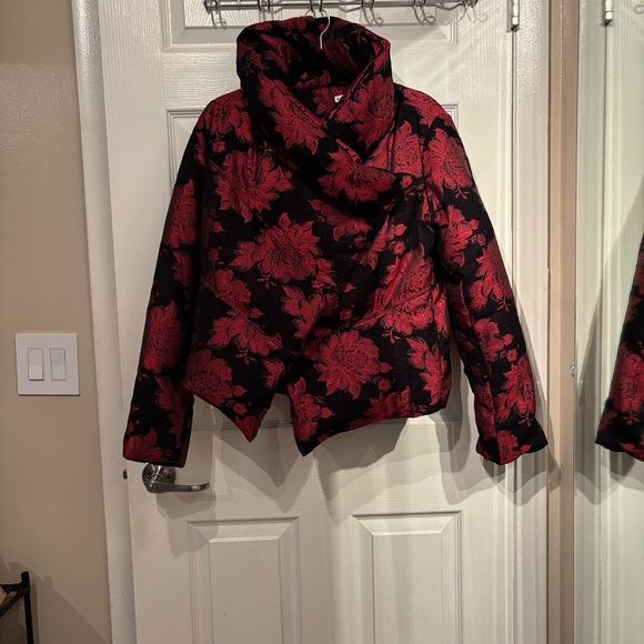 Alice + Olivia | Jackets & Coats | Alice Olivia Red Floral Puffer ...